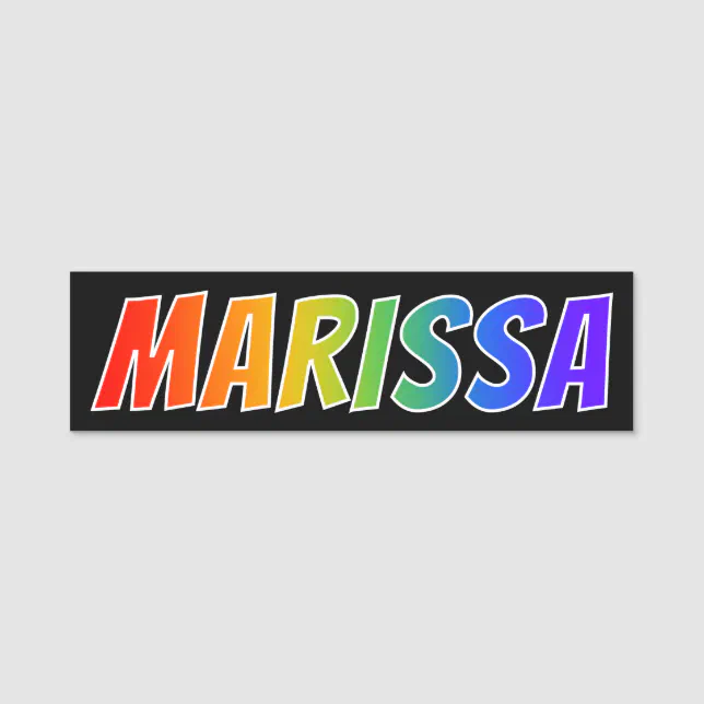 First Name "MARISSA": Fun Rainbow Coloring Tag | Zazzle