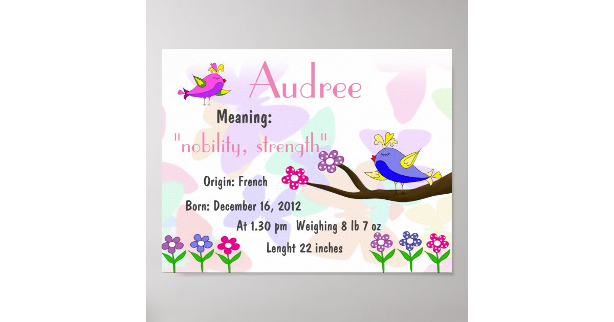 First Name meaning keepsake nursery Poster | Zazzle