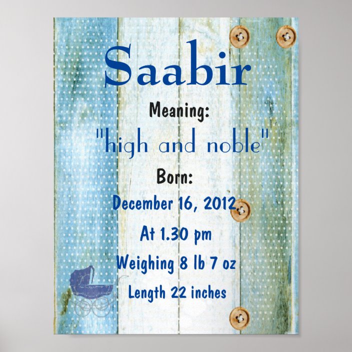 First Name meaning keepsake nursery Poster | Zazzle.com