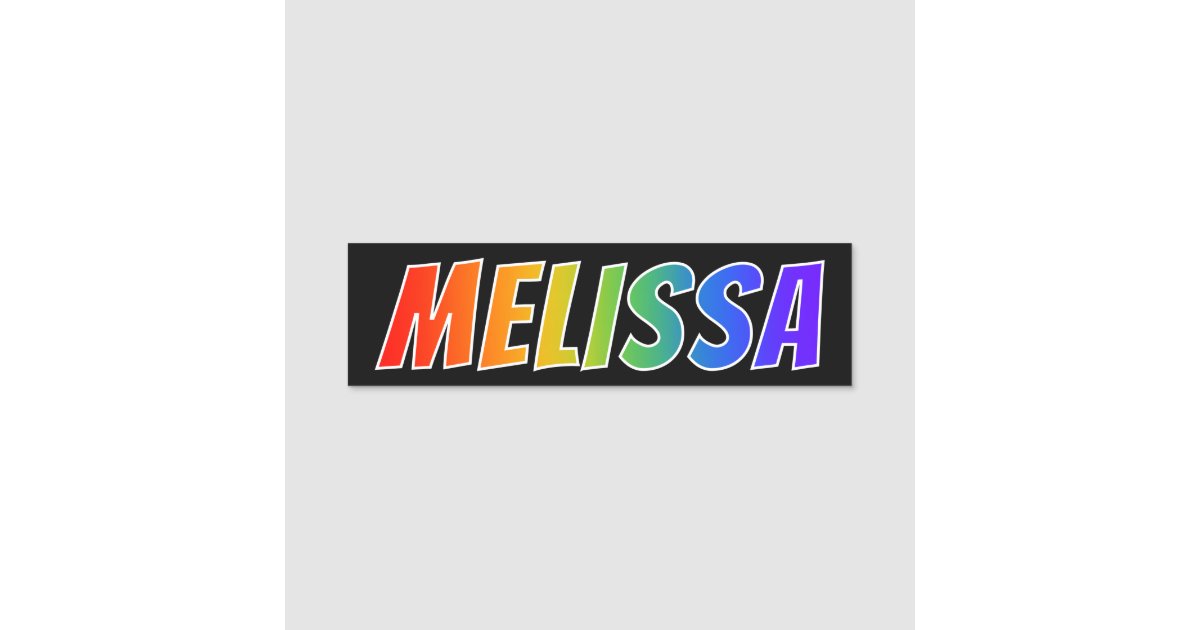 First Name "MELISSA": Fun Rainbow Coloring Name Tag | Zazzle