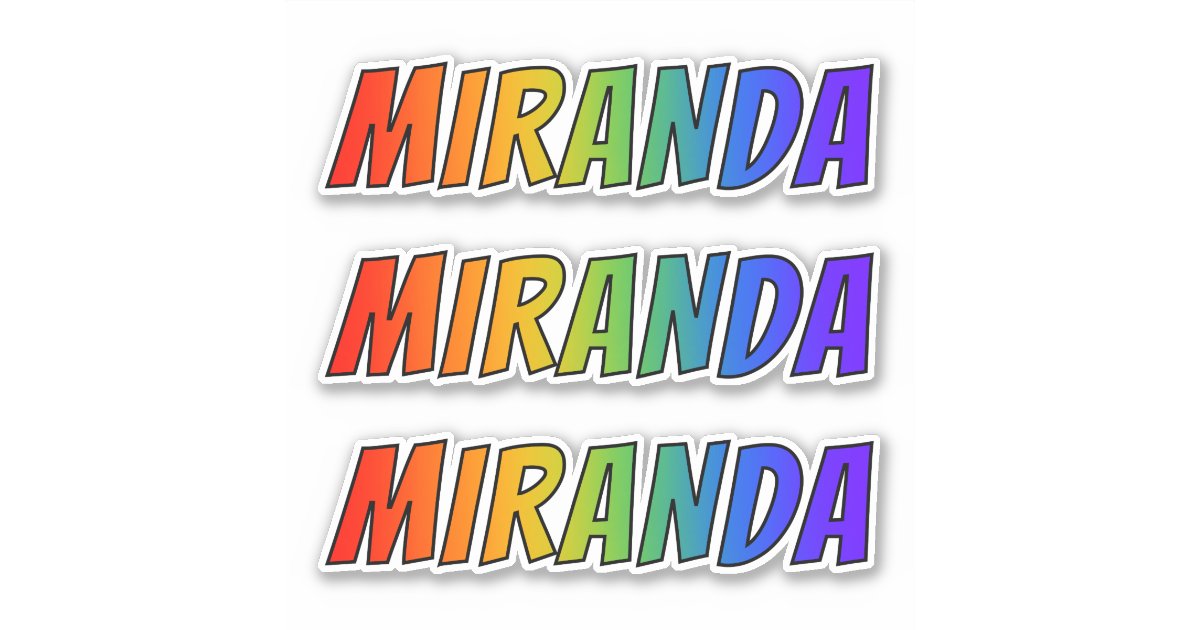 First Name "MIRANDA" w/ Fun Rainbow Coloring Sticker | Zazzle