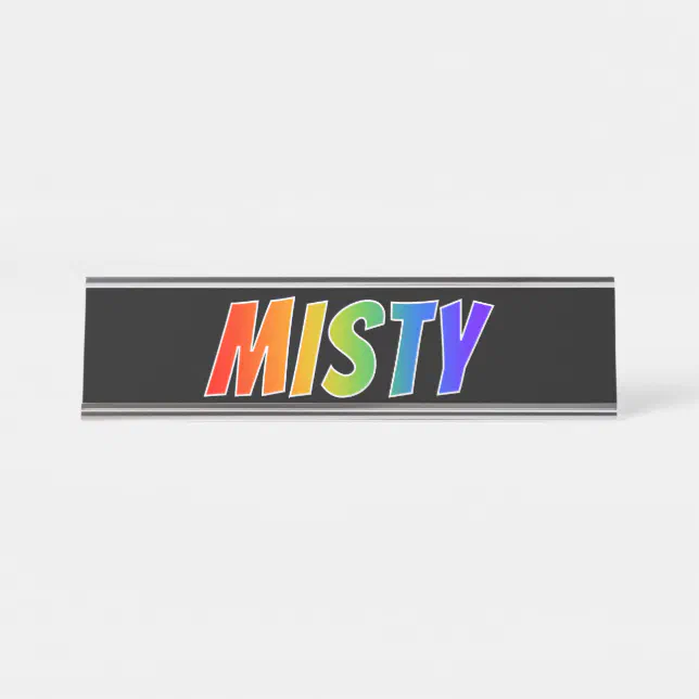 First Name "MISTY": Fun Rainbow Coloring Desk Name Plate | Zazzle