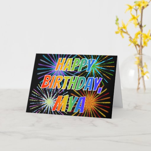 First Name "MYA" Fun "HAPPY BIRTHDAY" Card | Zazzle