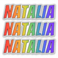 First Name "NATALIA" w/ Fun Rainbow Coloring Sticker | Zazzle