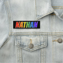 First Name "NATHAN": Fun Rainbow Coloring Name Tag | Zazzle