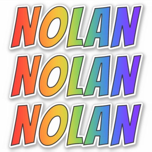 First Name "NOLAN" w/ Fun Rainbow Coloring Sticker | Zazzle