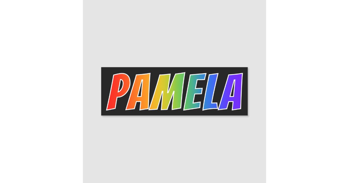 First Name "PAMELA": Fun Rainbow Coloring Tag | Zazzle