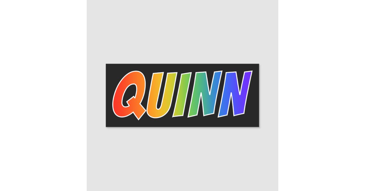 First Name "QUINN": Fun Rainbow Coloring Name Tag | Zazzle