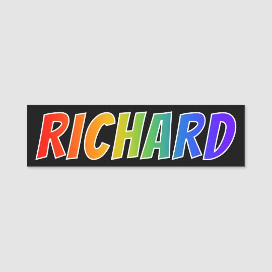 First Name "RICHARD": Fun Rainbow Coloring Name Tag | Zazzle.com