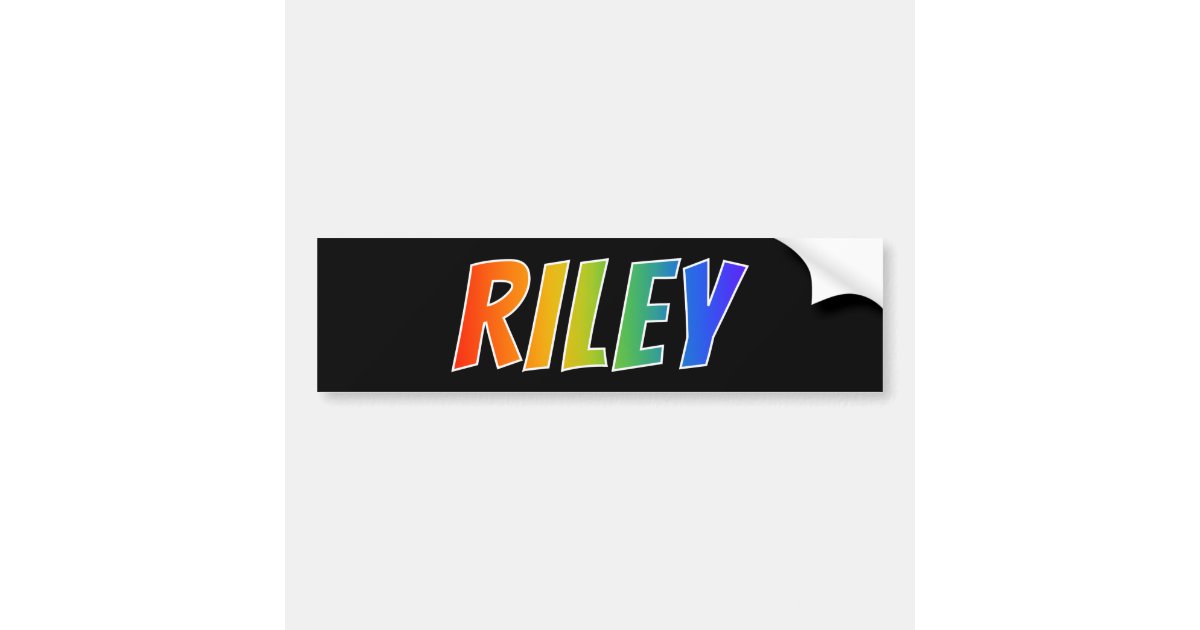 First Name "RILEY": Fun Rainbow Coloring Bumper Sticker | Zazzle