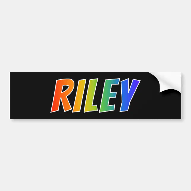 First Name "RILEY": Fun Rainbow Coloring Bumper Sticker | Zazzle