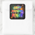 First Name "ROGER", Fun "HAPPY BIRTHDAY" Square Sticker | Zazzle