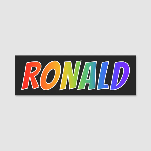 First Name "RONALD": Fun Rainbow Coloring Name Tag | Zazzle
