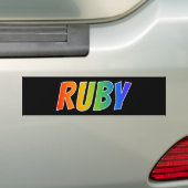 First Name "RUBY": Fun Rainbow Coloring Bumper Sticker | Zazzle
