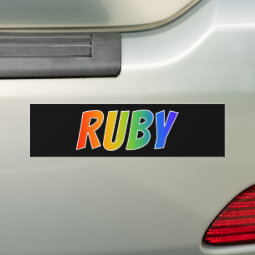 First Name "RUBY": Fun Rainbow Coloring Bumper Sticker | Zazzle