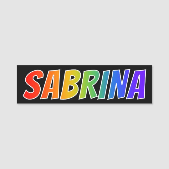 First Name "SABRINA": Fun Rainbow Coloring Name Tag | Zazzle.com