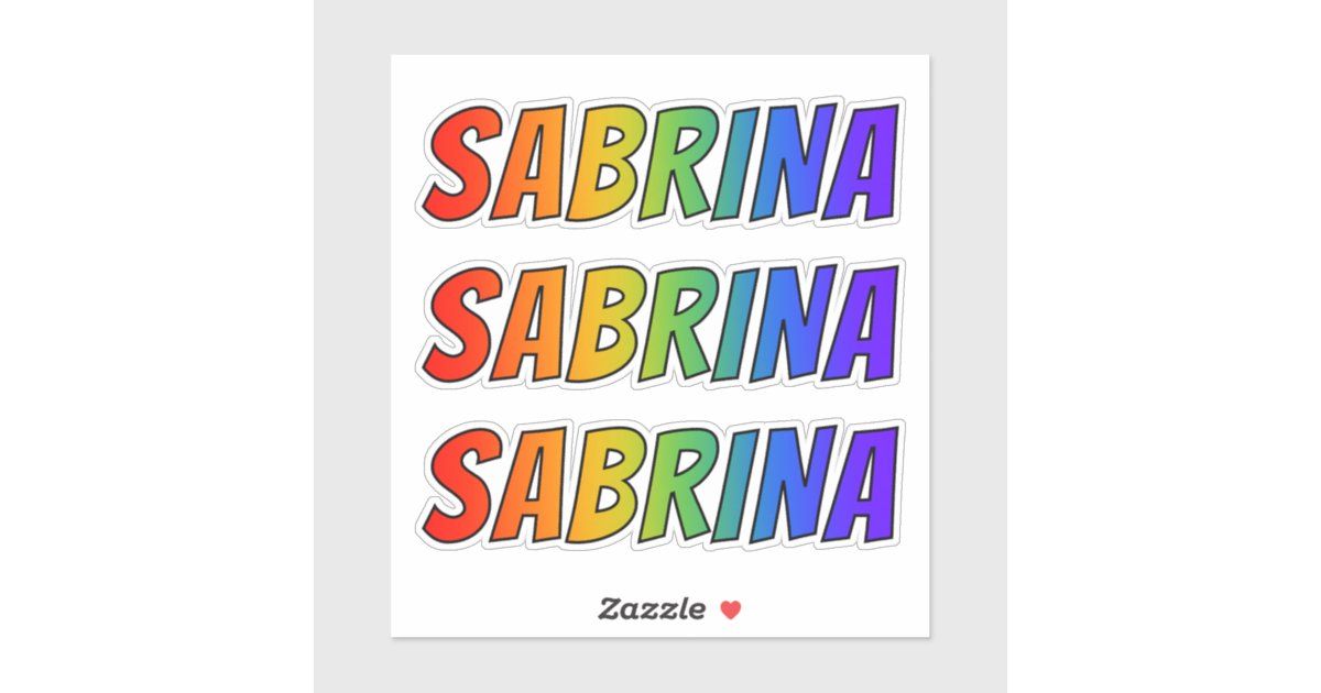 First Name "SABRINA" w/ Fun Rainbow Coloring Sticker | Zazzle