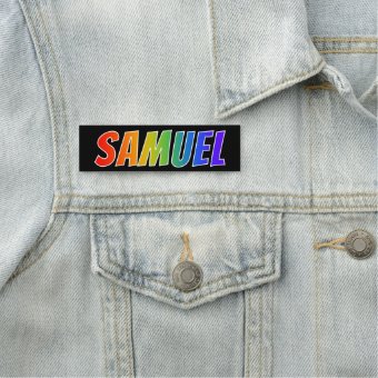 First Name "SAMUEL": Fun Rainbow Coloring Name Tag | Zazzle