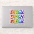 First Name "SAMUEL" w/ Fun Rainbow Coloring Sticker | Zazzle