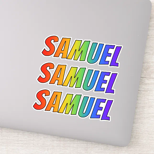 First Name "SAMUEL" w/ Fun Rainbow Coloring Sticker | Zazzle
