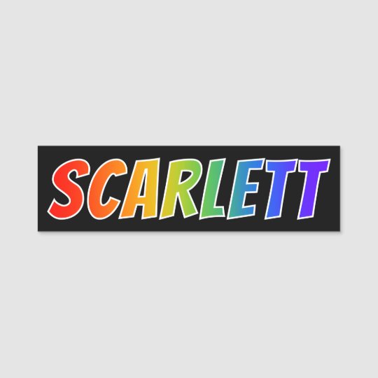 First Name "SCARLETT": Fun Rainbow Coloring Name Tag | Zazzle.com