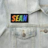 First Name "SEAN": Fun Rainbow Coloring Name Tag | Zazzle