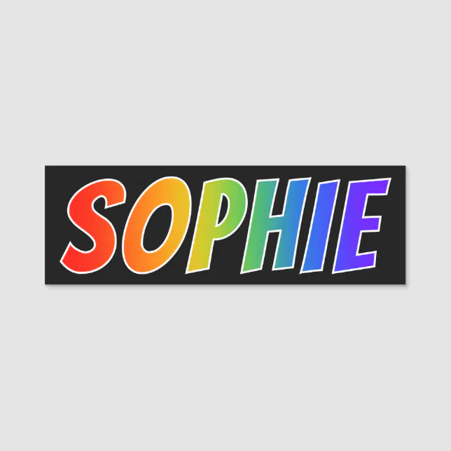 First Name "SOPHIE": Fun Rainbow Coloring Name Tag | Zazzle
