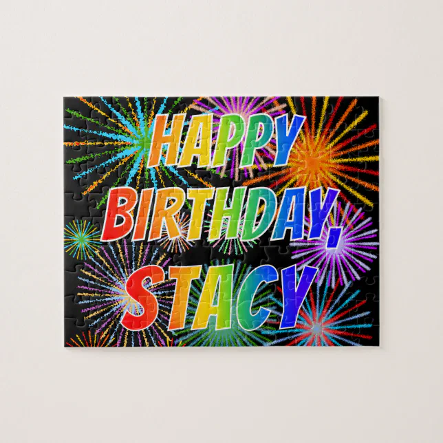 First Name "STACY", Fun "HAPPY BIRTHDAY" Jigsaw Puzzle | Zazzle