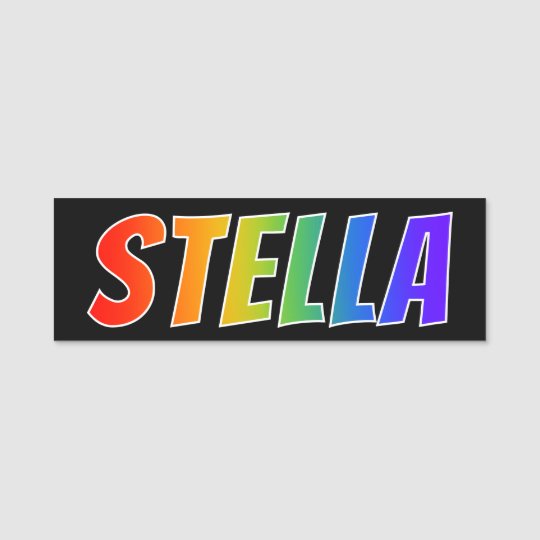 First Name "STELLA": Fun Rainbow Coloring Name Tag | Zazzle.com