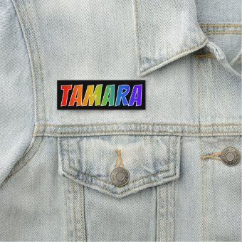 First Name "TAMARA": Fun Rainbow Coloring Name Tag | Zazzle