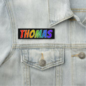 First Name "THOMAS": Fun Rainbow Coloring Name Tag | Zazzle