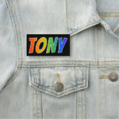 First Name "TONY": Fun Rainbow Coloring Name Tag | Zazzle