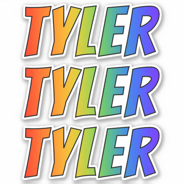 First Name "TYLER" w/ Fun Rainbow Coloring Sticker | Zazzle