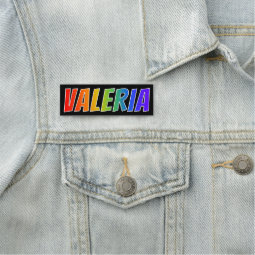 First Name "VALERIA": Fun Rainbow Coloring Name Tag | Zazzle