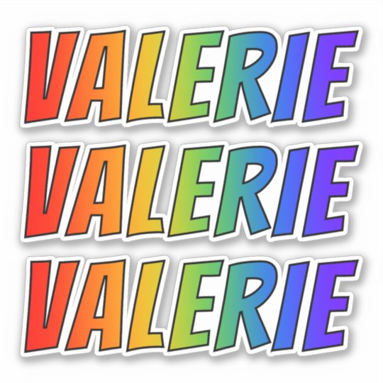 First Name "VALERIE" w/ Fun Rainbow Coloring Sticker | Zazzle.com