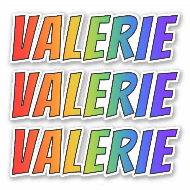 First Name "VALERIE" w/ Fun Rainbow Coloring Sticker | Zazzle