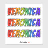 First Name "VERONICA" w/ Fun Rainbow Coloring Sticker | Zazzle