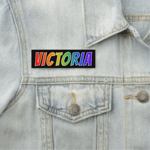 First Name "VICTORIA": Fun Rainbow Coloring Name Tag | Zazzle