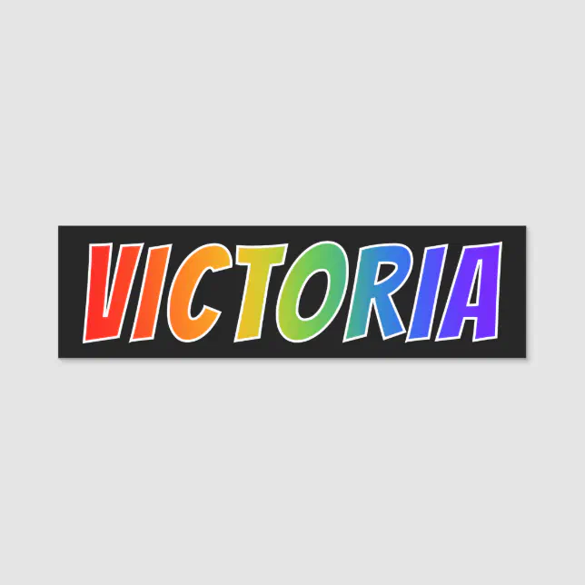 First Name "VICTORIA": Fun Rainbow Coloring Name Tag | Zazzle