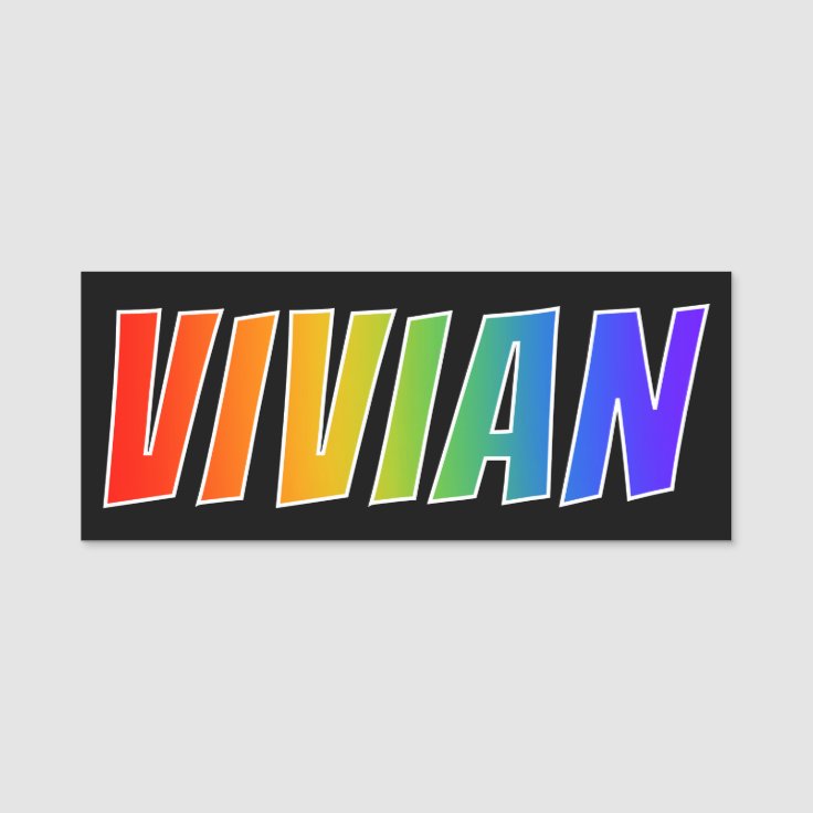 First Name "VIVIAN": Fun Rainbow Coloring Name Tag | Zazzle