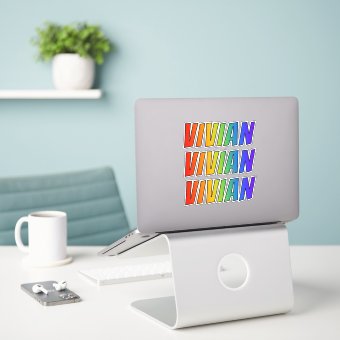 First Name "VIVIAN" w/ Fun Rainbow Coloring Sticker | Zazzle