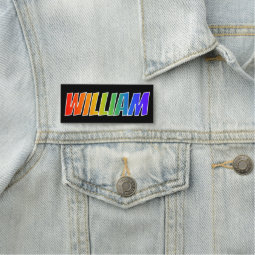First Name "WILLIAM": Fun Rainbow Coloring Name Tag | Zazzle