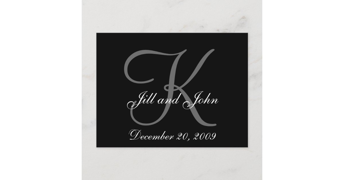 First Names Initial Monogram Save the Date Card | Zazzle