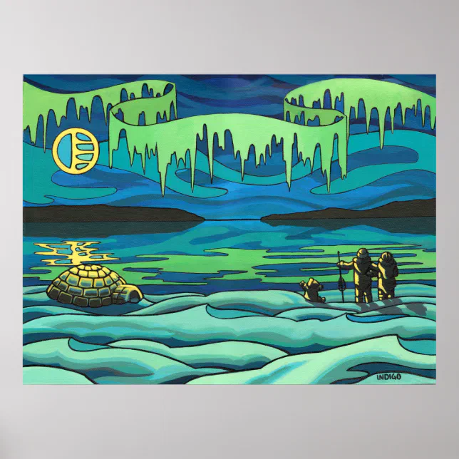 First Nation Painting Print Inuit Love Home Decor | Zazzle
