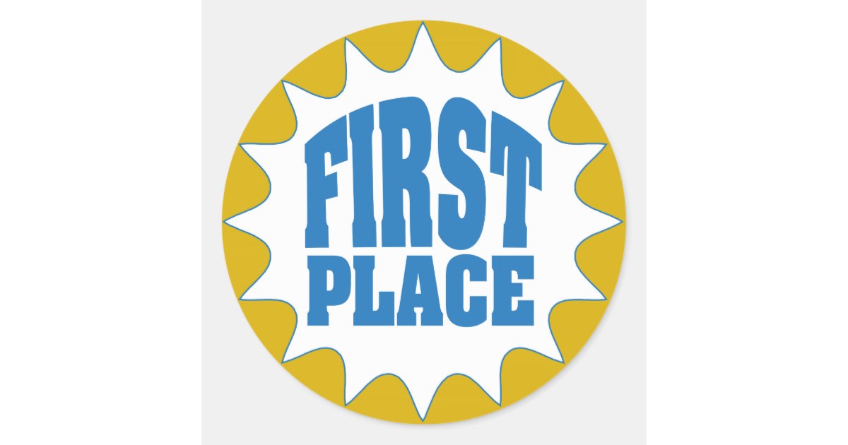 First Place Award Classic Round Sticker | Zazzle