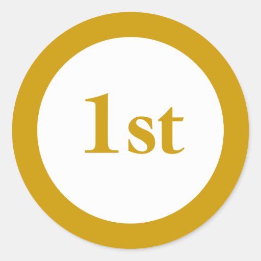 First Place Award Classic Round Sticker | Zazzle