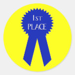 Well done star praise sticker blue | Zazzle