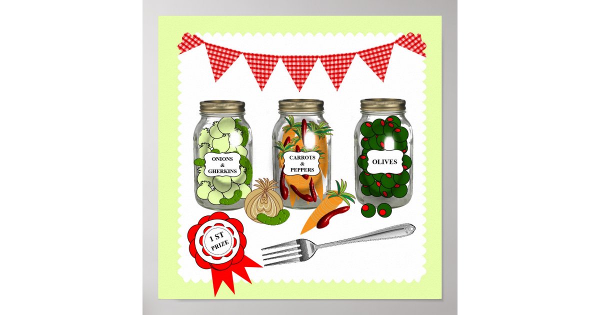 First Prize Home Made Pickles Picture Poster | Zazzle