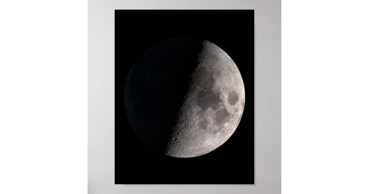 First quarter moon phase poster | Zazzle