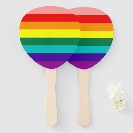 First Rainbow Pride Flag Hand Fan | Zazzle